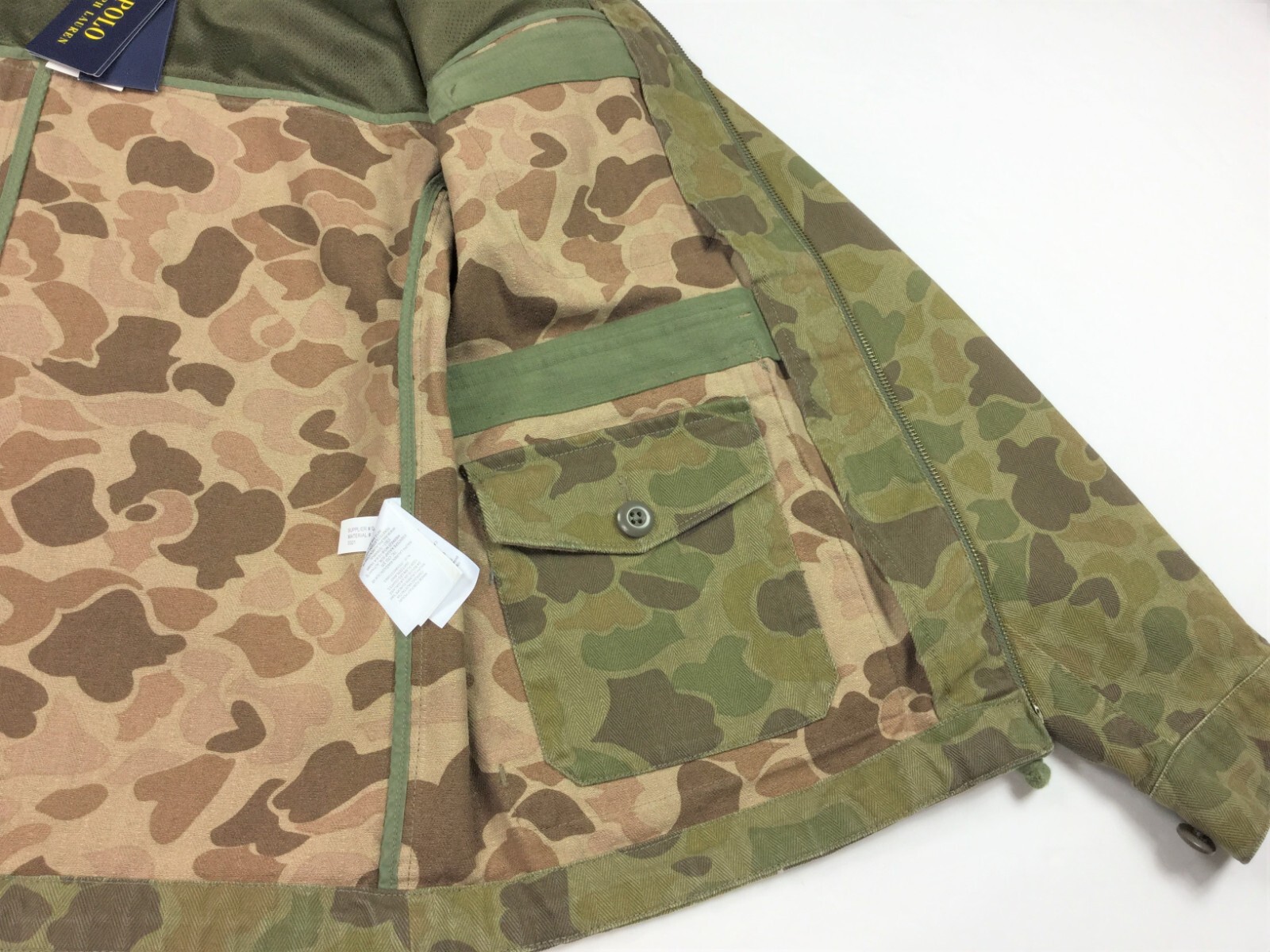 Polo Ralph Lauren Men Hooded Army Green Camo Herringbone Field Jacket M RARE | eBay