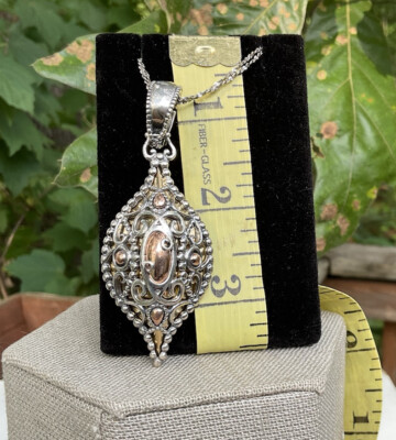 Carolyn Pollack Sterling Silver Copper & Brass Dotted Scroll Enhancer ...