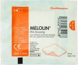 Melolin Low Adherent Wound Dressing 5cm x 5cm Sterile PFA Dressings ...