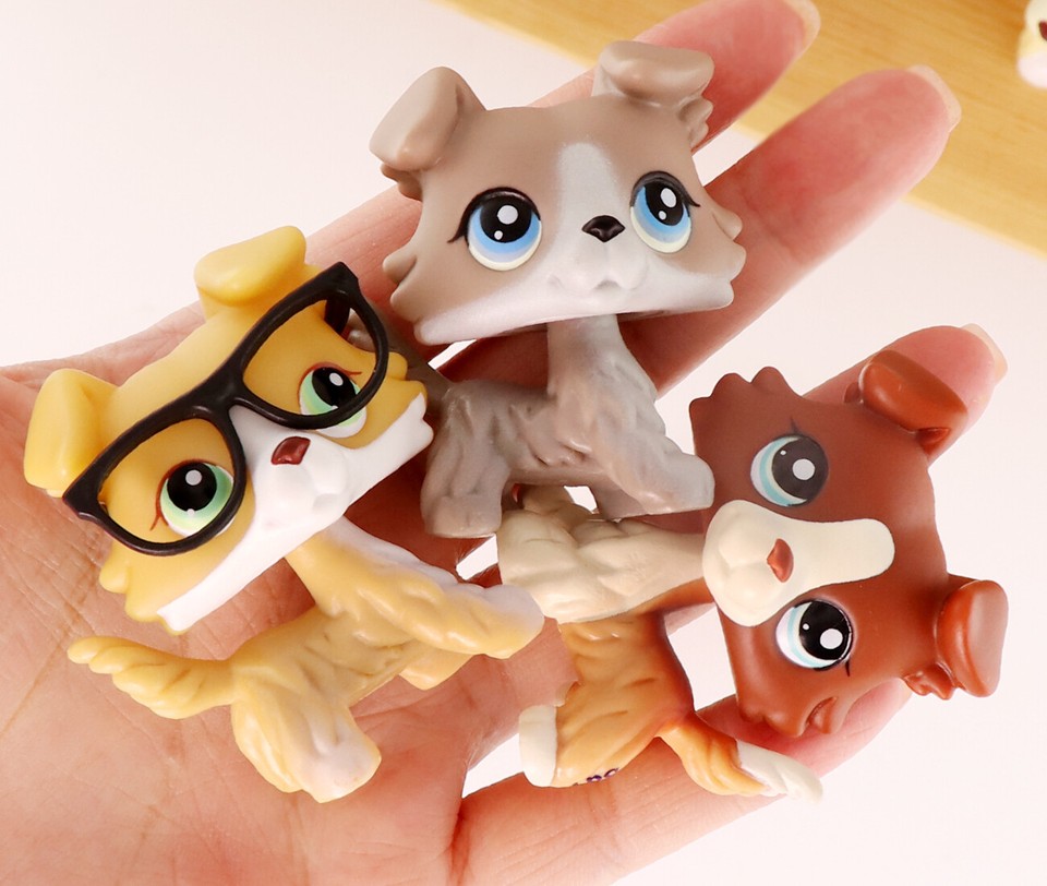 9PCS Pet Shop LPS Collie Dog Collectable Kids Gift Rare lps Collection ...