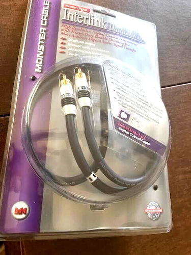 MONSTER CABLE DIGITAL COAX INTERLINK 100 COAXIAL AUDIO INTERCONNECT 3 ...