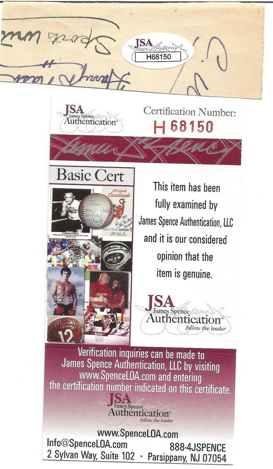 George Von Elm Signed Cut - JSA Authentication COA | eBay