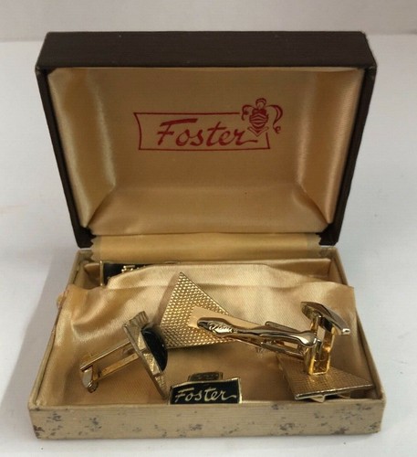 Vintage Foster Men's Cuff Links & Tie Clip with Original Box | eBay