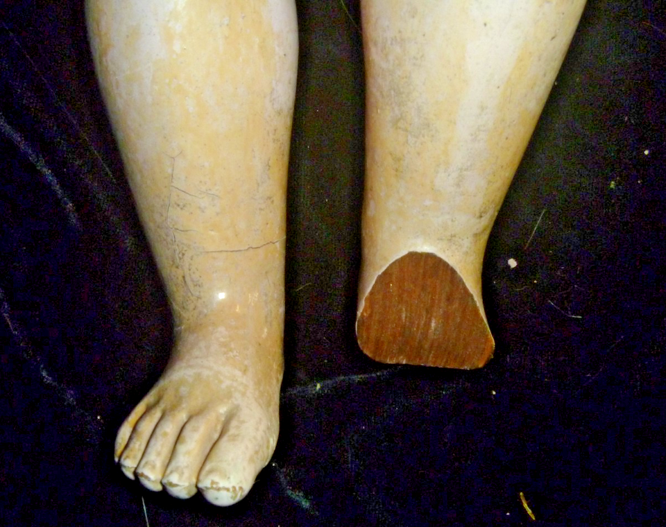 ANTIQUE FRENCH ORIGINAL "BRU" NO.8 -15 " WOOD/COMPO CHARACTER DOLL BODY ...