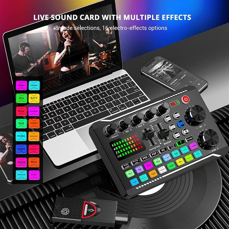 Earphone Studio Recording Kit Podcast Mixer Equipment Condenser ...