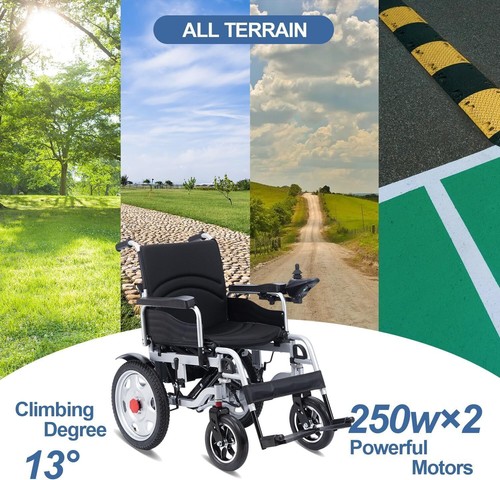 500W Dual Motor Electric Wheelchair Folding Mobility Aid Motorized ...