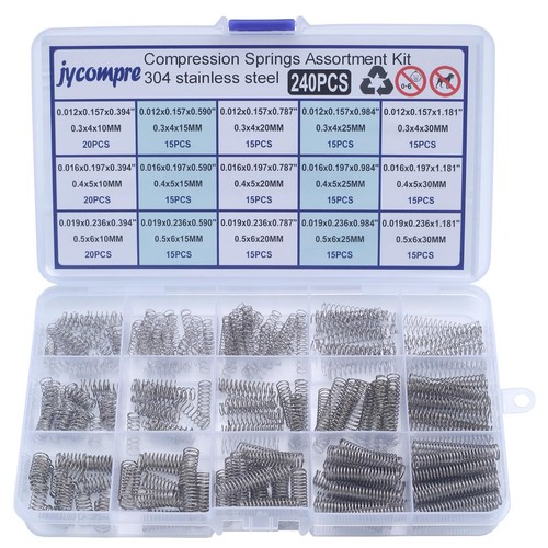 jycompre 240pcs Small Compression Springs Assortment Kit, 15Different ...