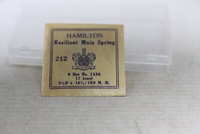 Hamilton 0s #212 model 1536 2118 17 jewels Mainspring 13N | eBay