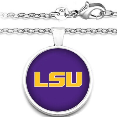 LSU Tigers Mens Women 925 Sterling Chain Necklace University State Gift ...