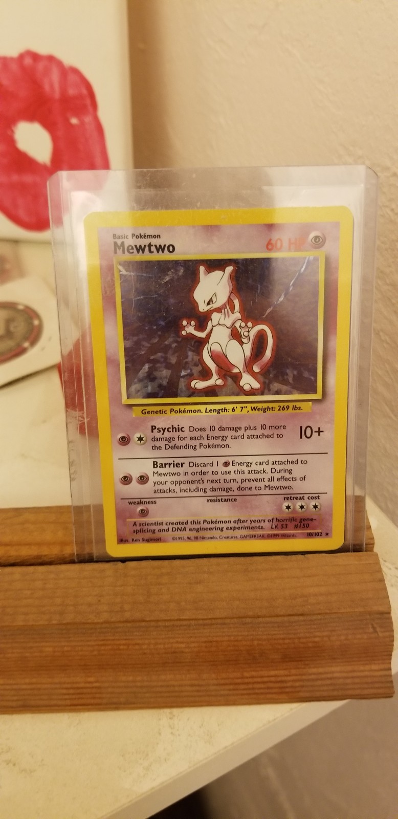 1995 Original mewtwo pokemon rare holo card Near mint condition ...