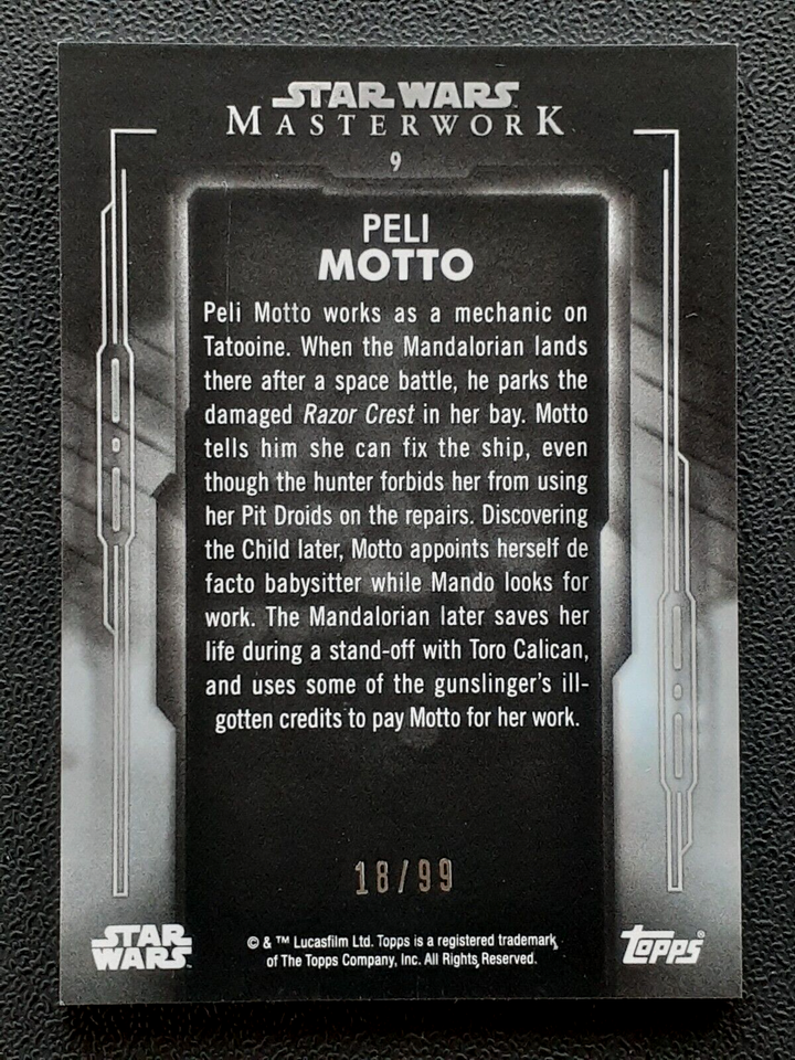 PELI MOTTO 2020 TOPPS STAR WARS MASTERWORK GREEN NO 9 #18/99 29350 | eBay