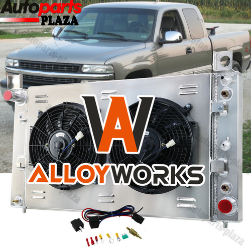 3-Row Aluminum Radiator+Shroud Fan+Relay Fit 1999-2013 Chevy Silverado ...