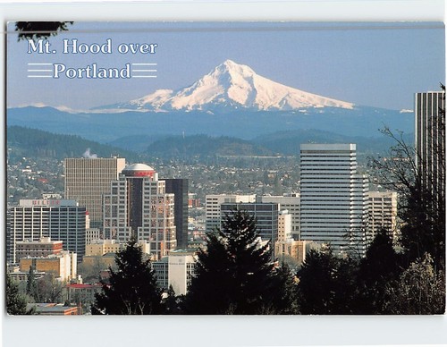 Postcard Portland City Center with Mt. Hood Portland Oregon USA | eBay