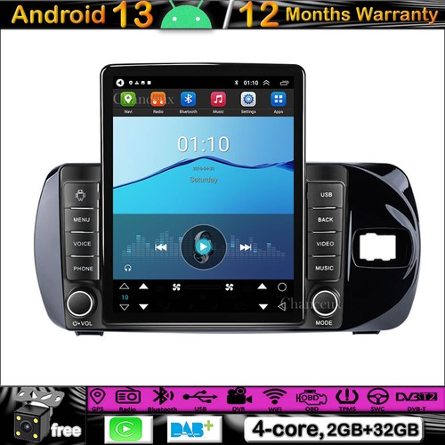 9.7"Android 13 Head Unit Radio GPS SAT Navi Carplay BT For Toyota Vitz ...