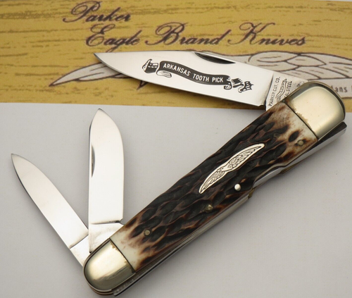 Vintage PARKER CUT CO JAPAN Amazing Lockback Whittler Knife - Jigged ...