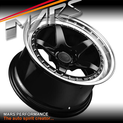 MARS MP-SP 18 Inch Concave Gloss Black Deep Dish Stag Wheels JDM Rims ...