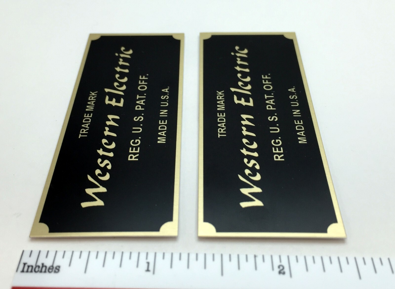 Western Electric Badge Logo Custom Made Aluminum PAIR Silver or Gold | eBay