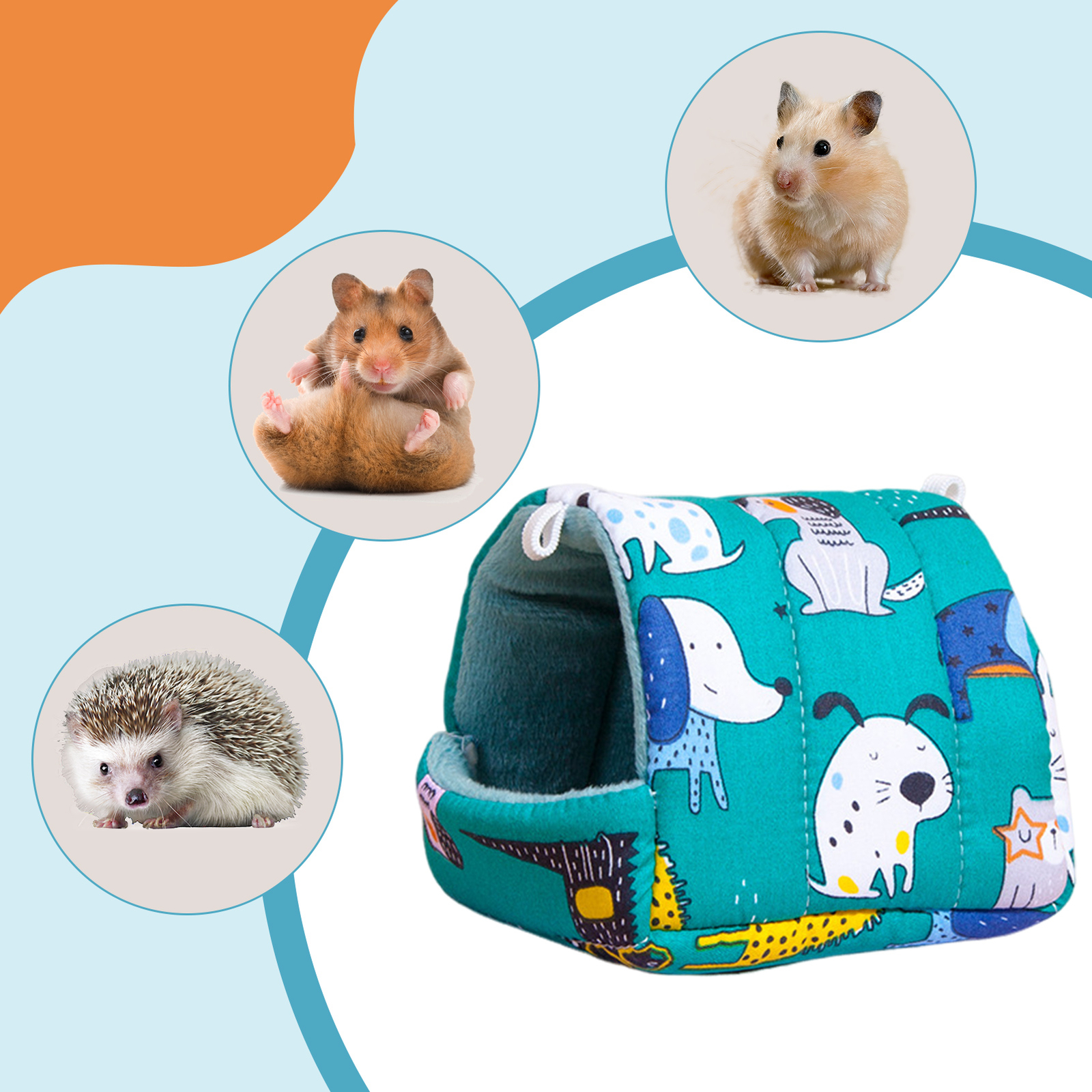Comfortable Pet Nest Warm House Cozy Cartoon Patterned Hamster Spacious ...