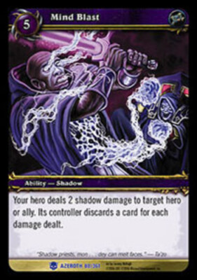1x Mind Blast - Rare Near Mint Heroes of Azeroth | eBay