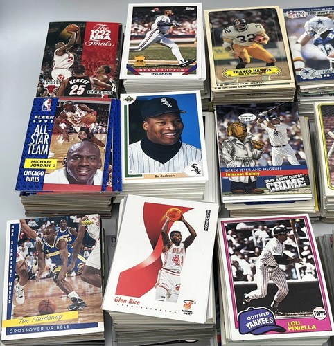 Huge Mixed Sports Card Lot Over 1500 Cards All-Stars MLB NFL NBA Jordan ...