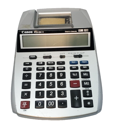 Canon P23-DH V Calculator Adding Machine Clock & Calendar Color Print ...