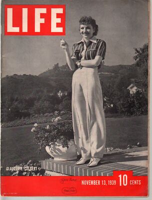 MAG: Life 11/13/1939-Claudette Colbert-German High Command-pre WWII-VG ...