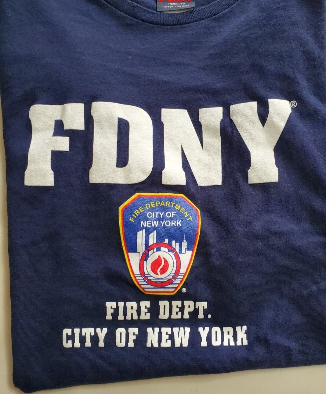 Officially Licensed Navy Blue FDNY Fire Dept T-Shirt … - Gem