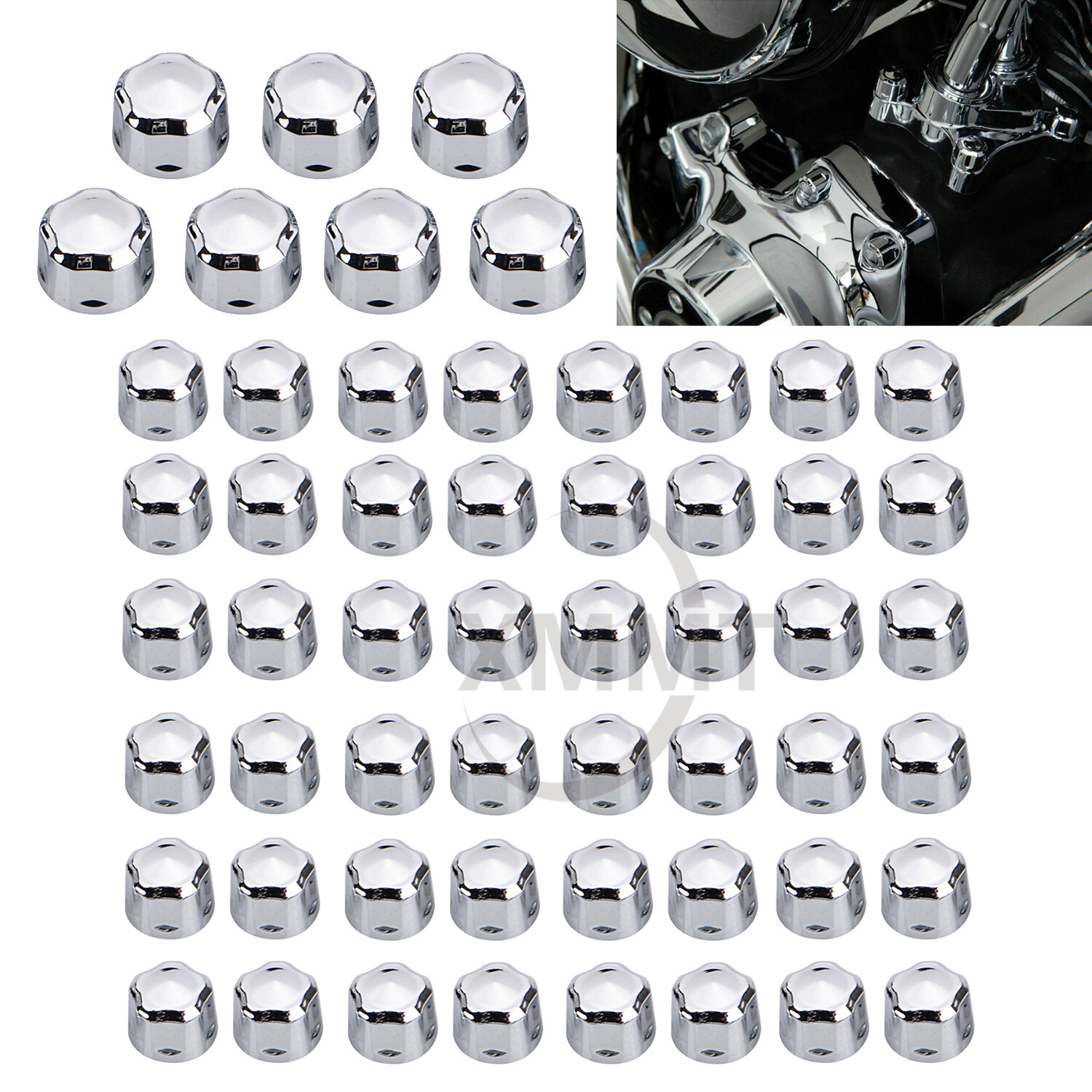 Chrome Engine Bolt Screw Cap Cover Set For Harley Electra Glide Classic ...