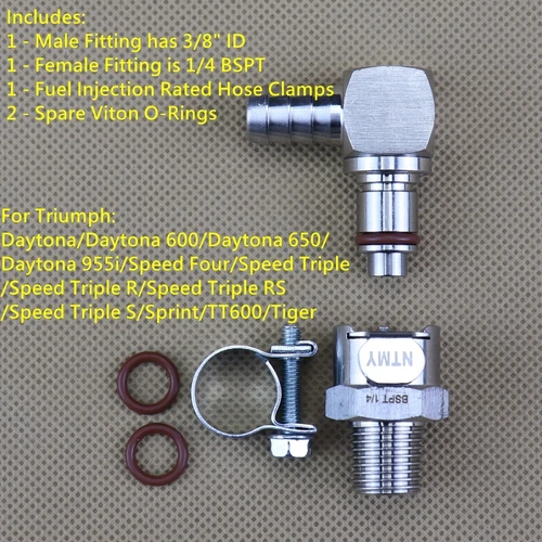 Triumph Gas Fuel Line Hose Pump Metal Quick Release Disconnect Coupling ...