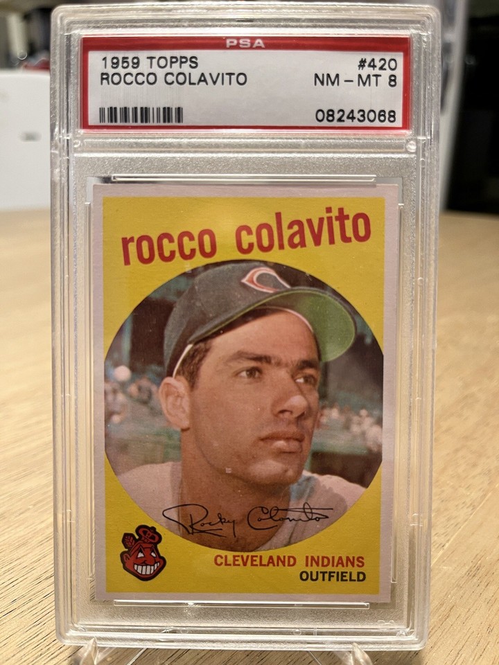 1959 Topps #420 - Rocky Colavito PSA 8 NM-MT | eBay