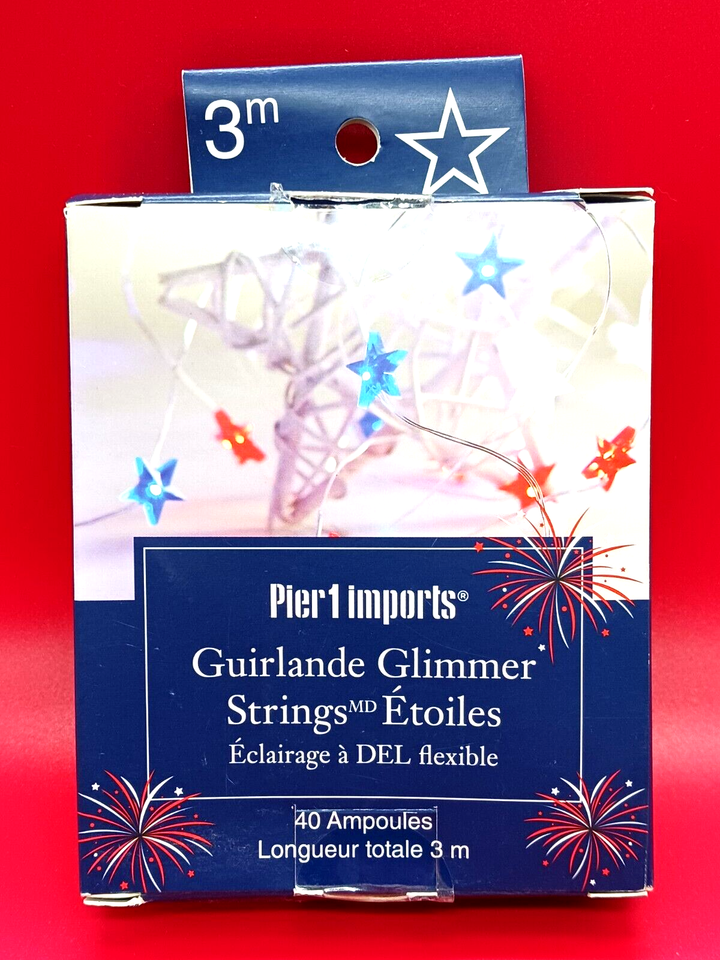 Pier 1 Import Christmas Star Glimmer Strings Flexible LED Lights 10 ft ...