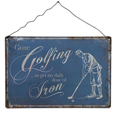Gone Golfing Vintage Metal Wall Sign Plaque, Golf Hobby, Golfer A4 ...