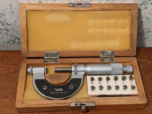 VIS 0-1 Inch THREAD PITCH MICROMETER w/ 6 ANVIL SETS - MADE in POLAND | eBay