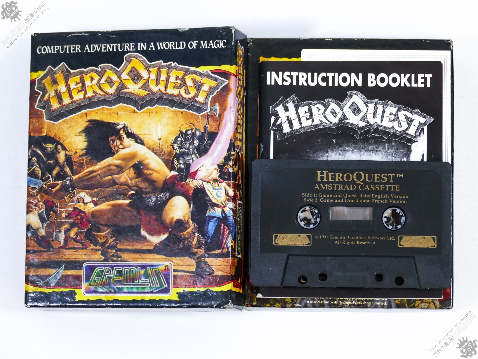 AMSTRAD CPC HEROQUEST SMALL BOX CASSETTE TAPE COMPUTER GAME 1991 MB ...