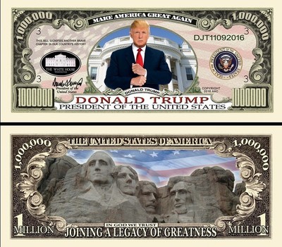 DONALD TRUMP - BILLET MILLION DOLLAR US ! Collection President USA ...