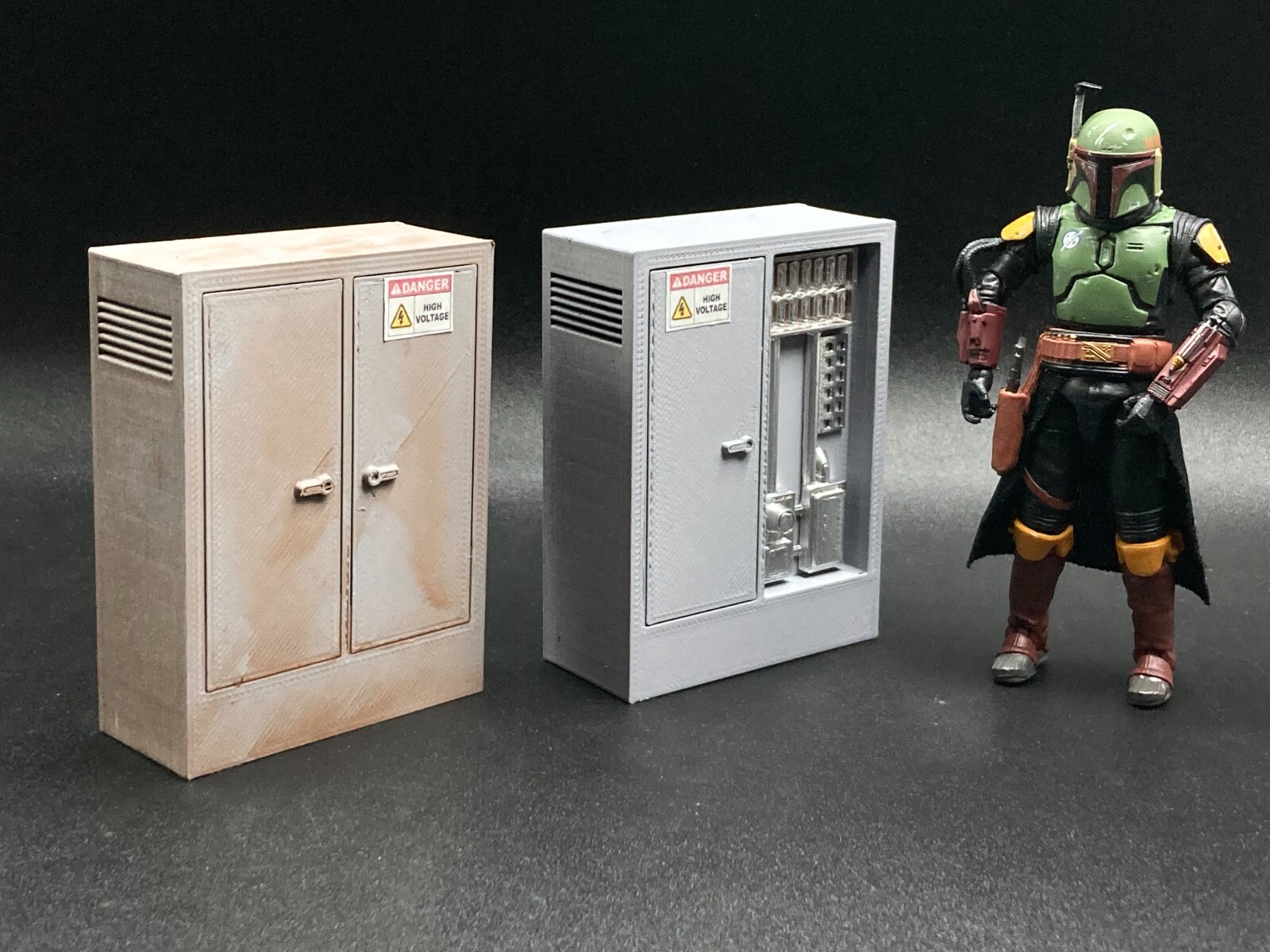 CUSTOM POWER BOX for 3.75" STAR WARS GI JOE figure DIORAMA DISPLAY 1:18 ...