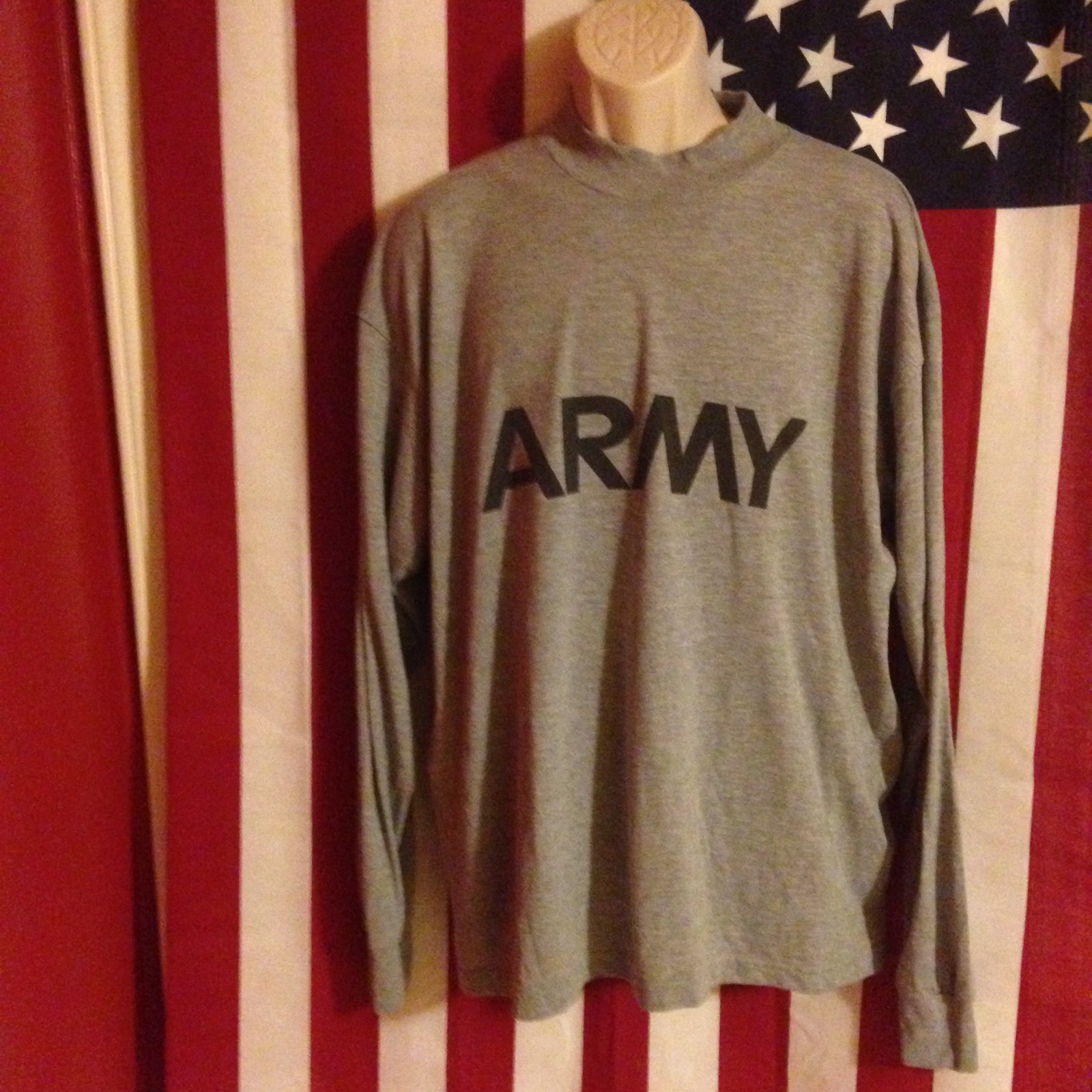 Mens US Army Long Sleeve Gray PT Shirt Size Large Gift | eBay