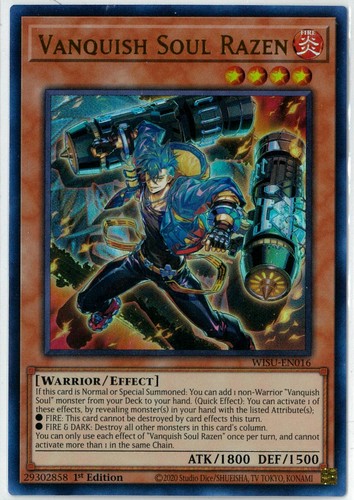 YuGiOh Vanquish Soul Razen Collector's 1st Edition Wild Survivors WISU ...