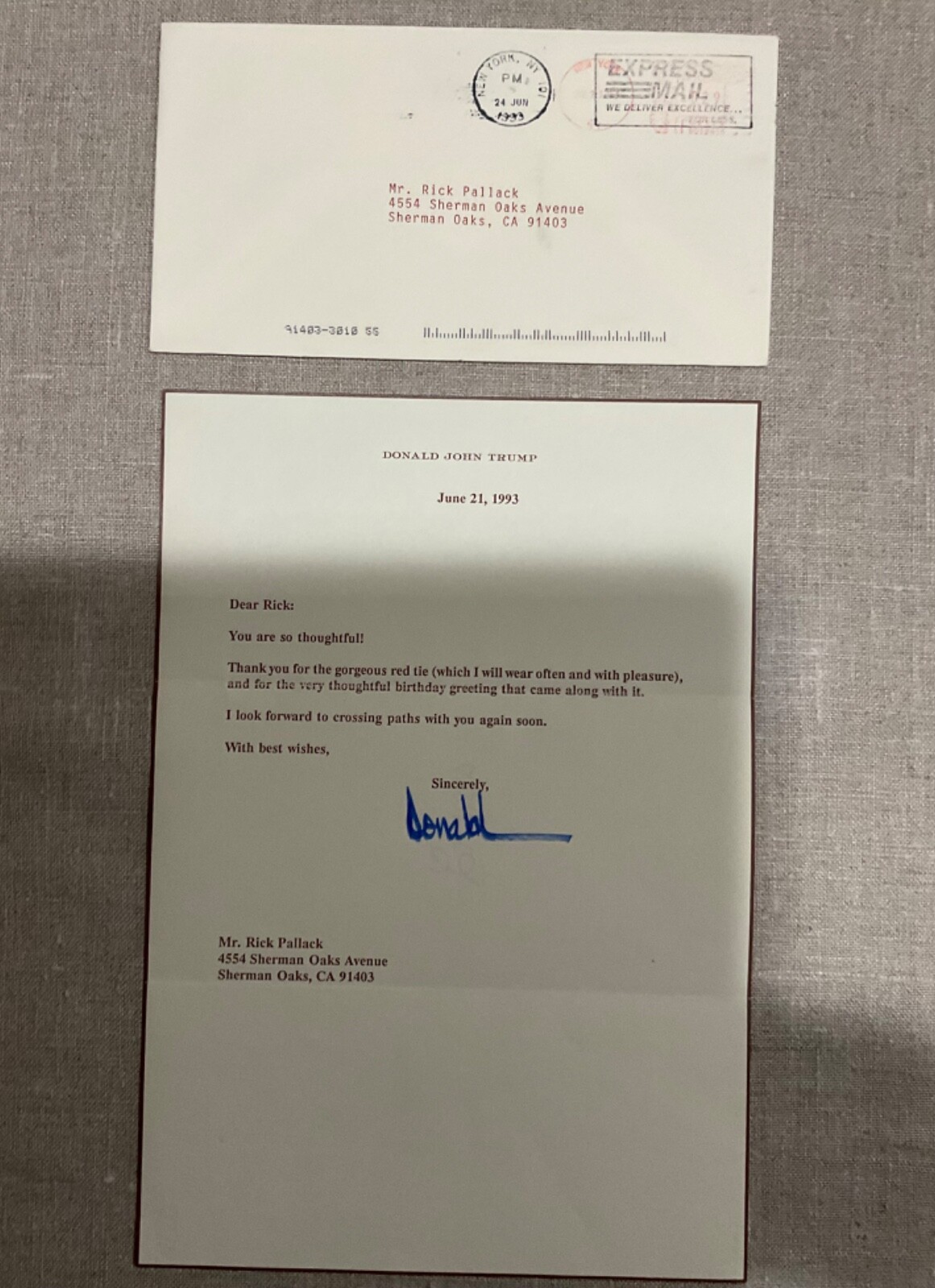 President Donald Trump Authentic Original Autographed Signed Letter To ...