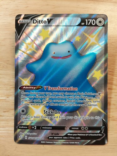 Ditto V SHINY SV118/SV122 Shining Fates NM Full Art Ultra Rare Pokemon ...