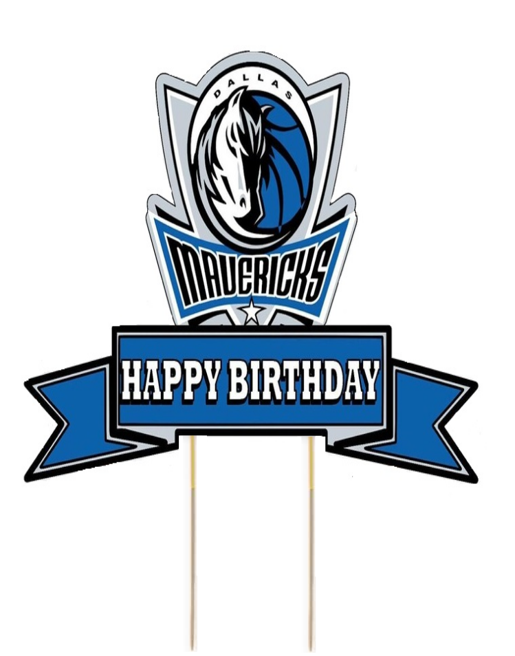 Dallas Mavericks Card Cake Topper Kids Birthday Party Decoration Image ...