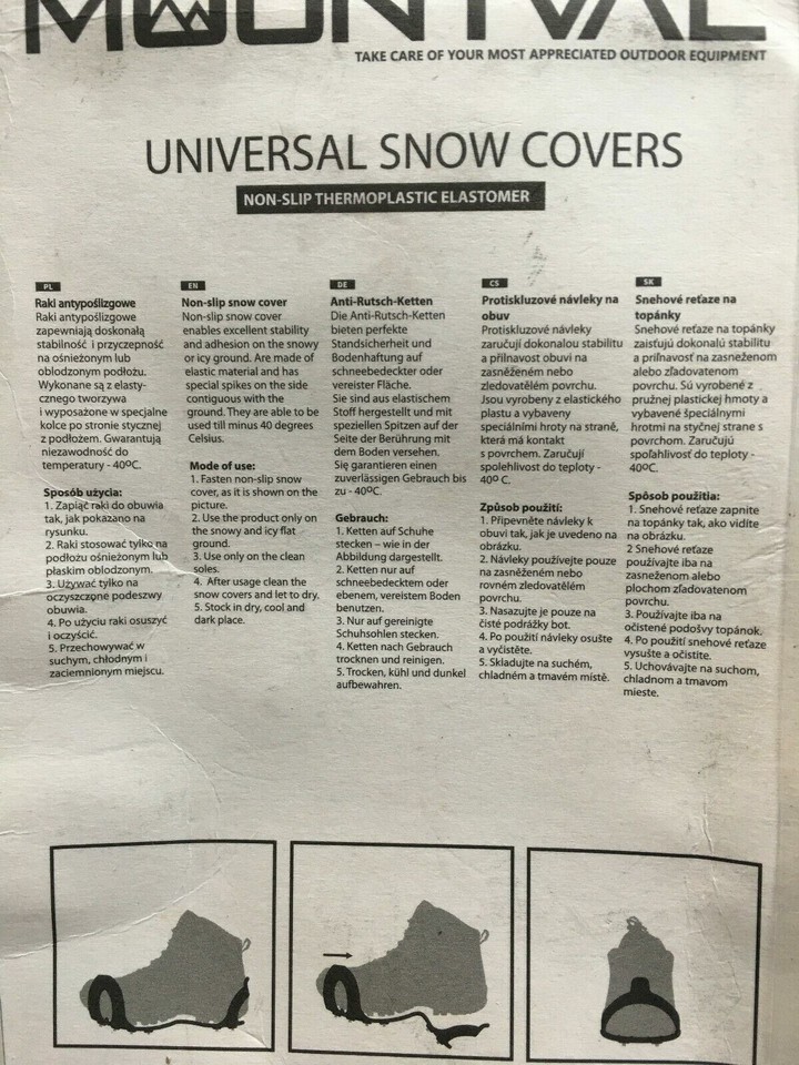 Mountval Ice & Snow Grips Slip On Stretch Rubber Cleats Womens Size 4 ...