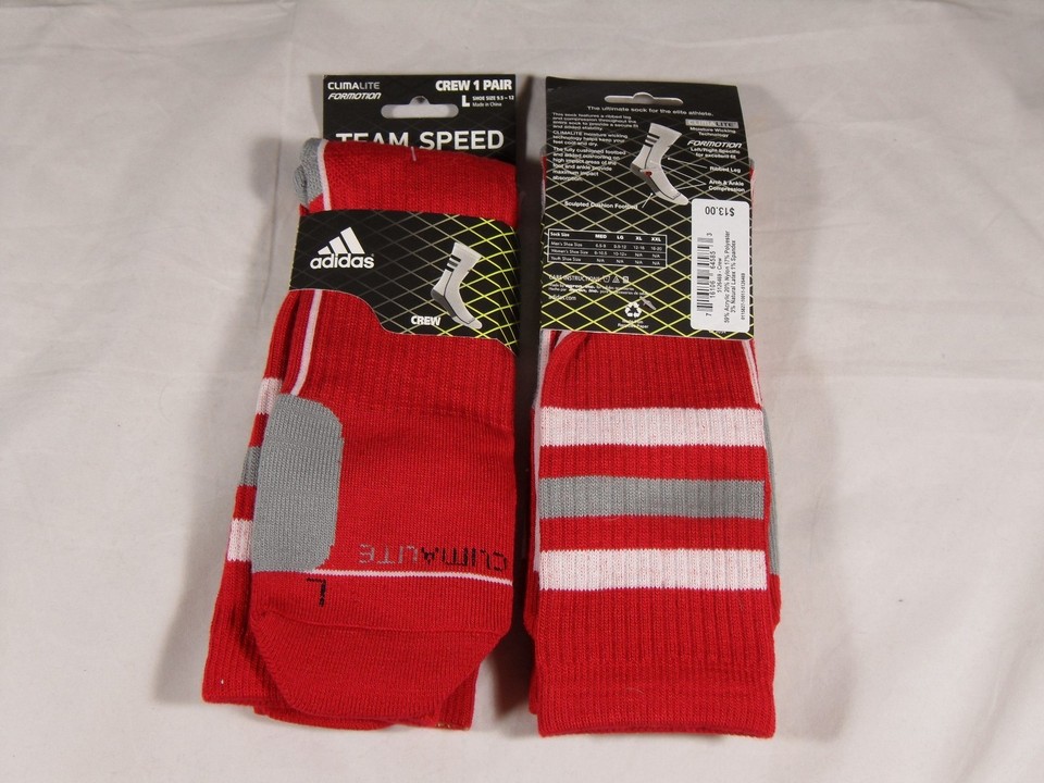 New Mens Adidas Formotion Team Speed Vertical Crew Athletic Socks 2 ...