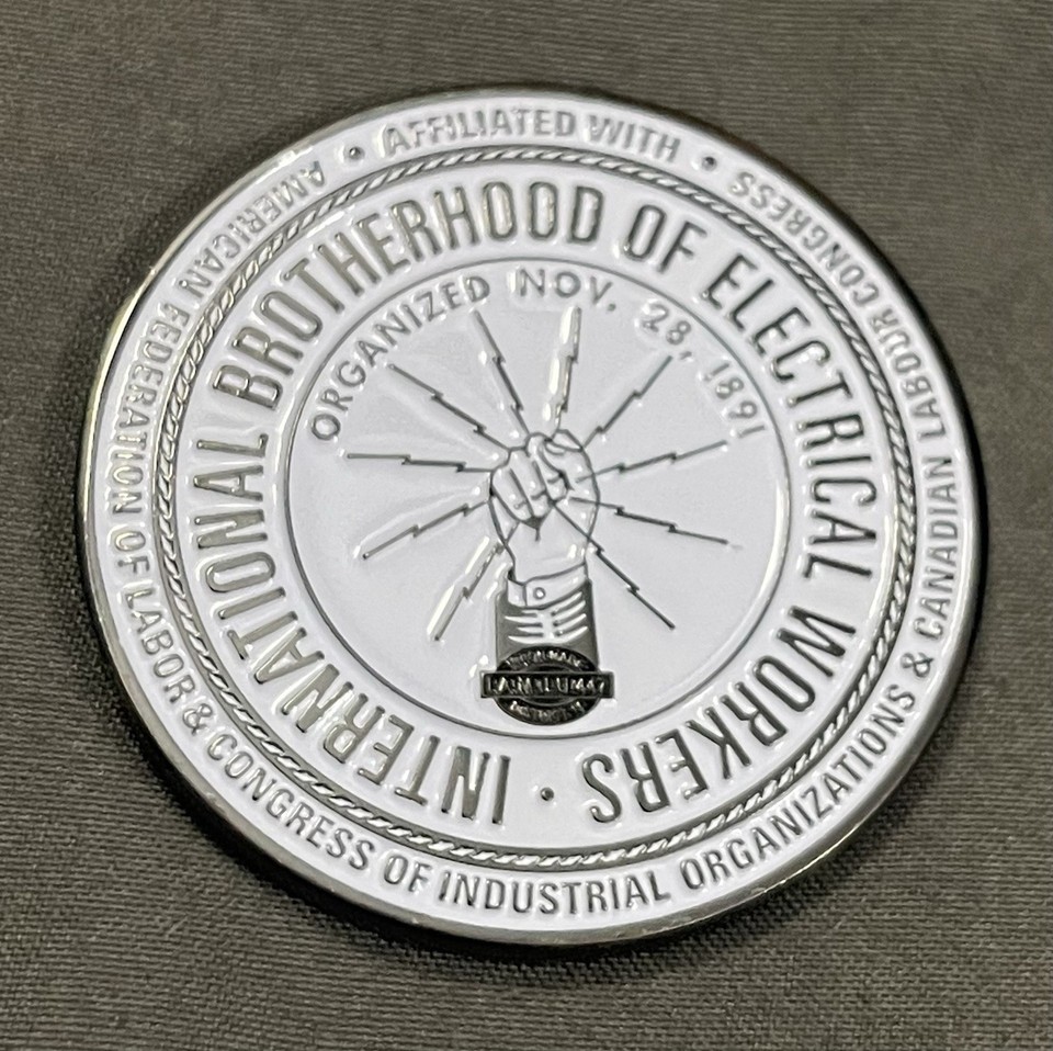 IBEW Local 11 Challenge Coin Los Angeles California Reddy Riding Waves | eBay