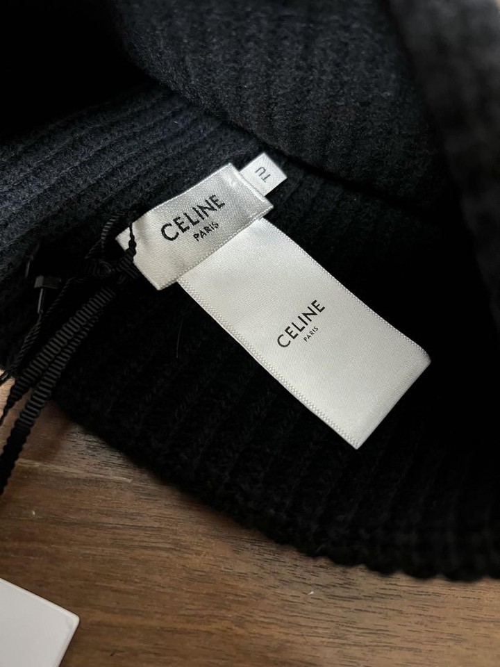 Brand New with Tags and Receipt Copy CELINE Studded Logo Knit Hat ...