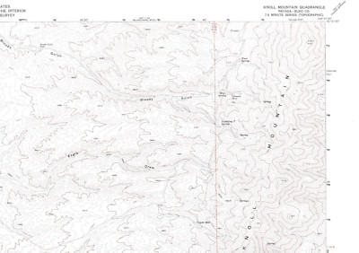 Knoll Mountain, Nevada 1968 Vintage USGS Topo Map 7.5 Quadrangle ...