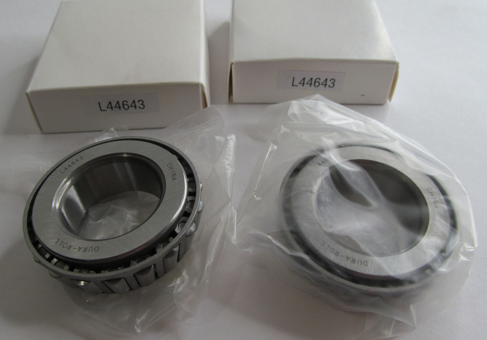 2-PACK NEW DURA-ROLL L44643 TRAILER HUB WHEEL BEARINGS 1" ID FOR JD8933 ...