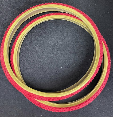 TWO (2) NEW DURO 26X 1.75 RED GUM WALL BMX, CRUISER BICYCLES TIRES ...