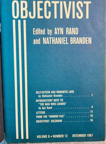 OBJECTIVIST By AYN RAND Vol. 9, 11 issues 1970 (No #3), VINTAGE BRAND ...