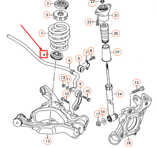 NEW AUDI A6 C6 REAR AXLE COIL SPRING SUPPORT 4F0512297B OEM | eBay